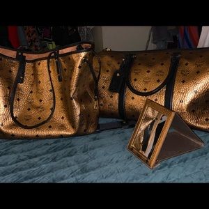 MCM | Bags | Authentic Mcm Metallic Gold Collection | Poshmark